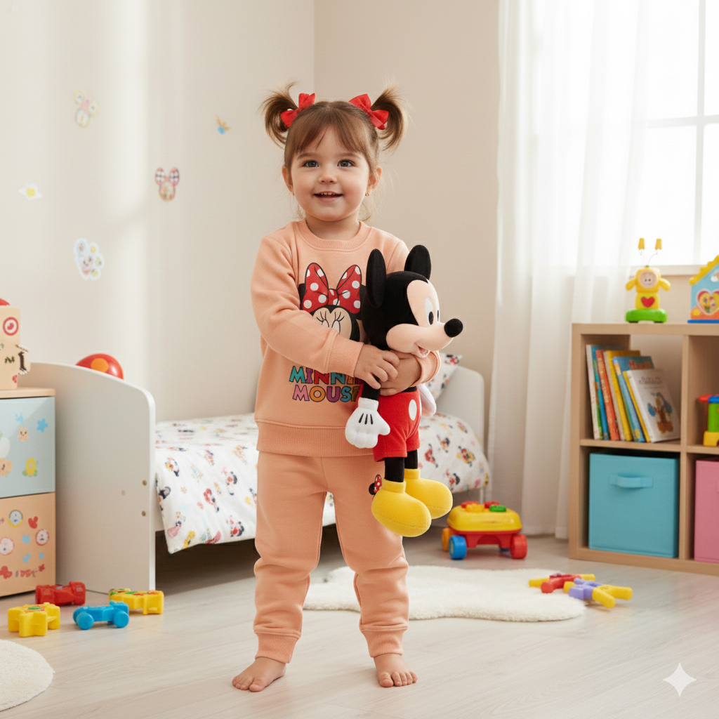 Peach minnie mouse tracksuit for kids – LITTLE POPSICLES